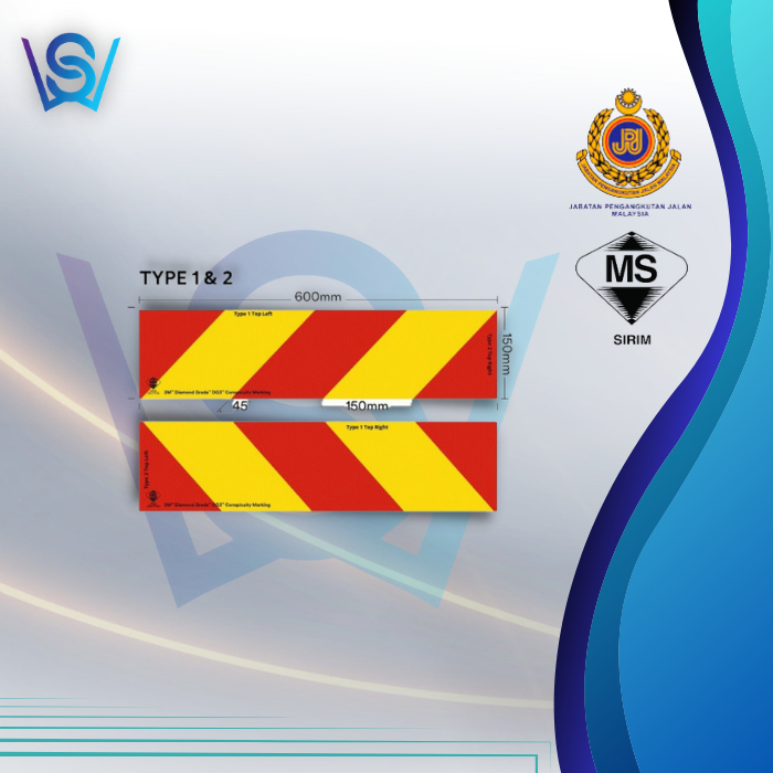 3M Diamond Grade Yellow/Red Reflective Lorry Car Sticker PUSPAKOM PASS ...