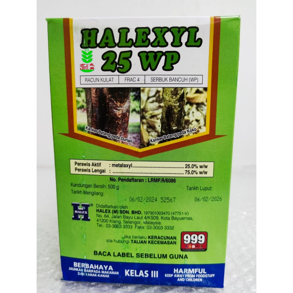 500gm Halex Halexyl 25WP /Metalaxyl 25.0%/Racun kulat kanker batang | Shopee Malaysia