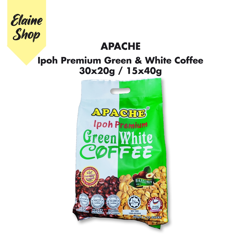 Apache Ipoh Premium Green & White Coffee 15 X 40g / 30 X 20g (600g ...