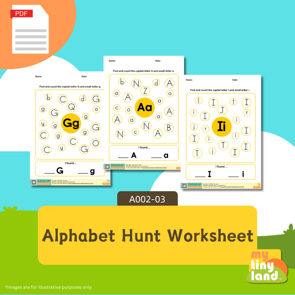 【PDF/Softcopy】A002-03 Alphabet Hunt Worksheet|English|A to Z|Preschool ...
