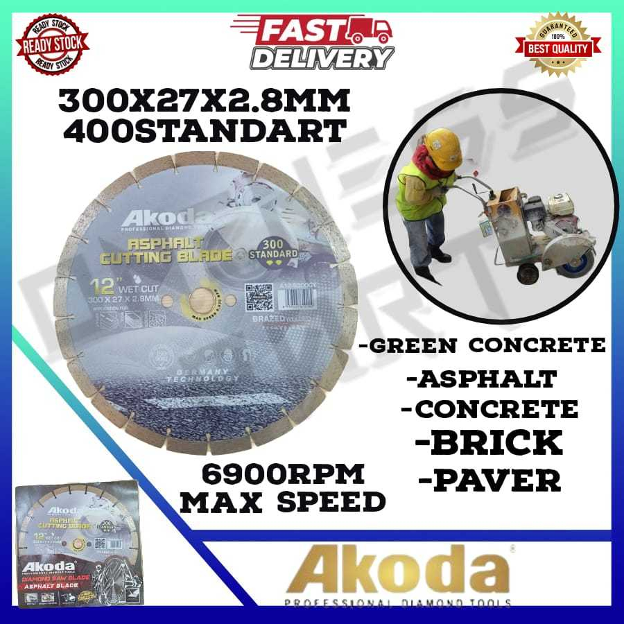 AKODA ORIGINAL 12'' - 14" Grey Standard Diamond Cutter Blade Heavy Duty ...