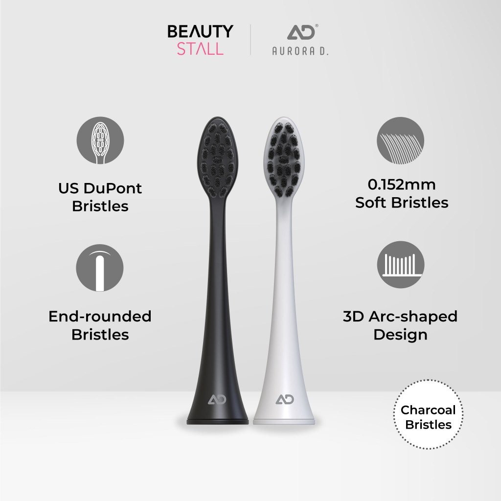 Aurora D. Smart Sonic Toothbrush Replacement Brush Head - Charcoal ...