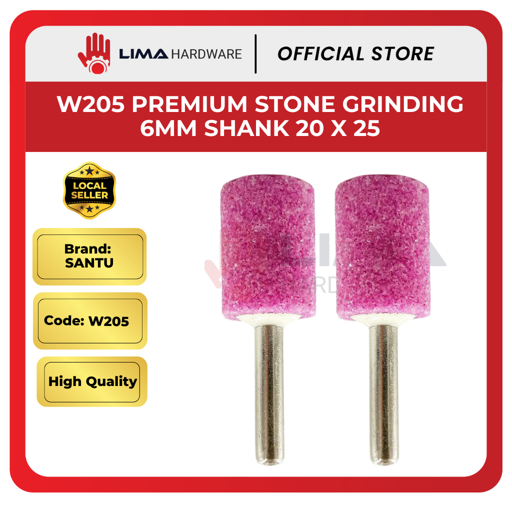 SANTU W205 Premium Stone Grinding, Pengisar Batu 石磨机 6MM SHANK 20 X 25 ...