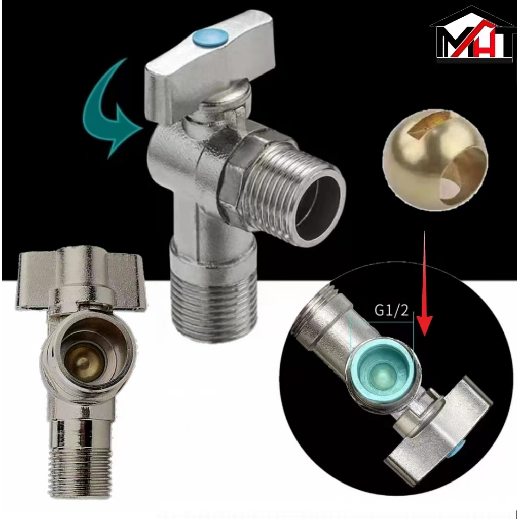 304 Stainless Steel Large Flow Angle Valve Ball Valve Core 1/2 ...