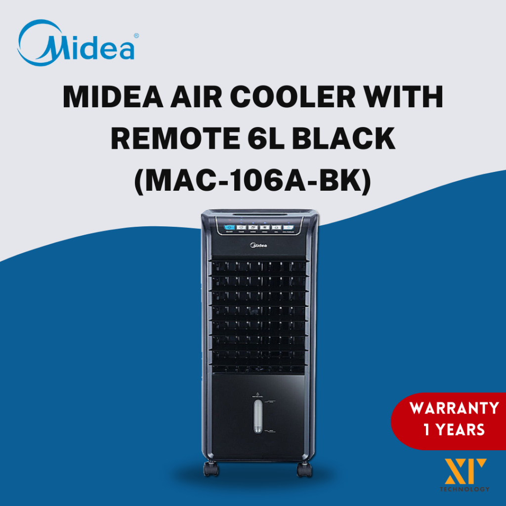 MIDEA AIR COOLER WITH REMOTE 6L BLACK (MAC-106A-BK) | Shopee Malaysia