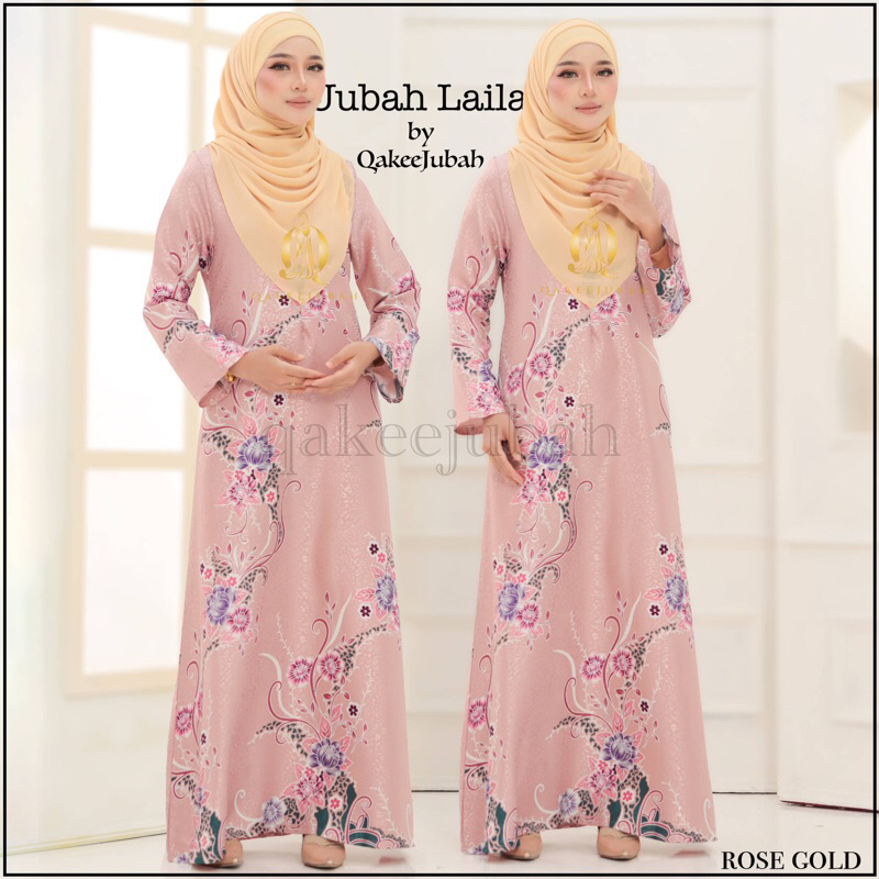 JUBAH LAILA SUTERA JACQUARD Jubah Printed Abaya Jubah Muslimah Dress ...