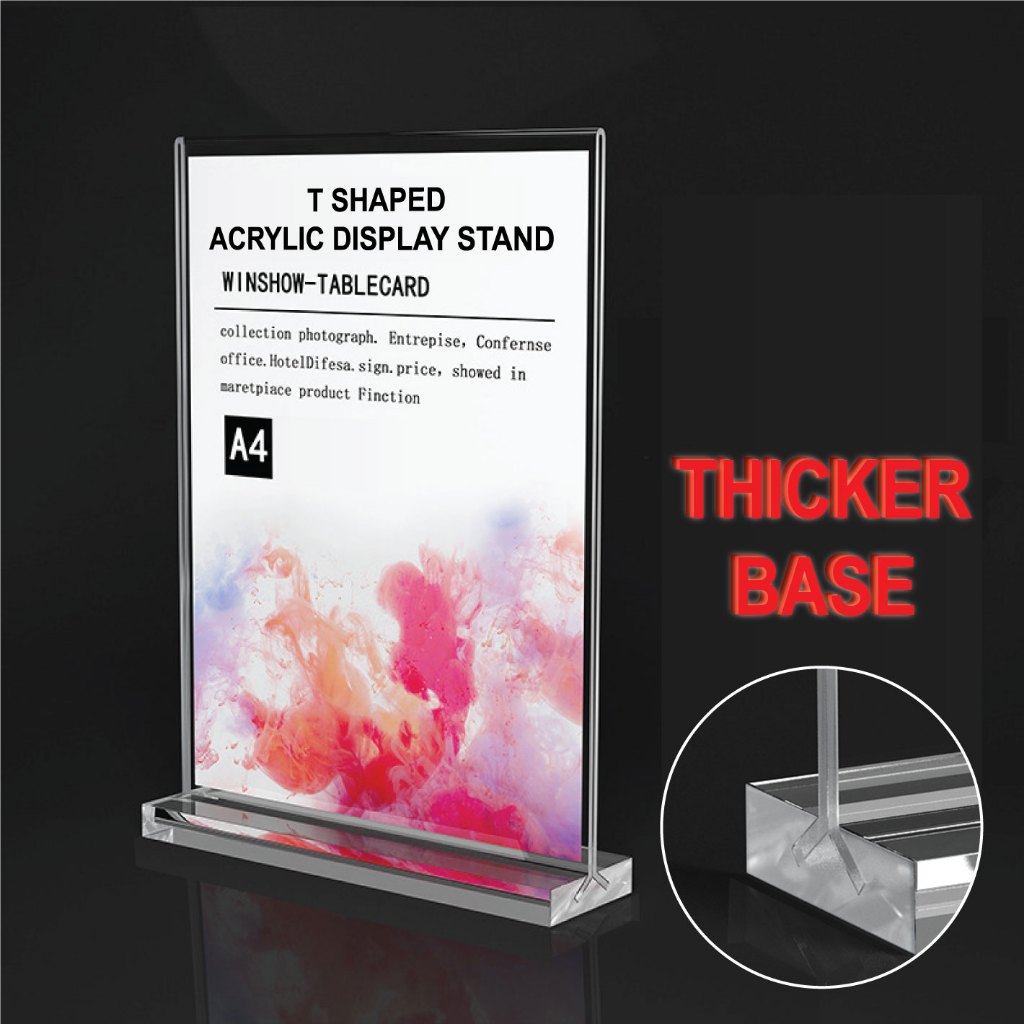 Acrylic Stand A4 Size A5 A6 Size Acrylic T-Shape Display Stand, T Shape ...