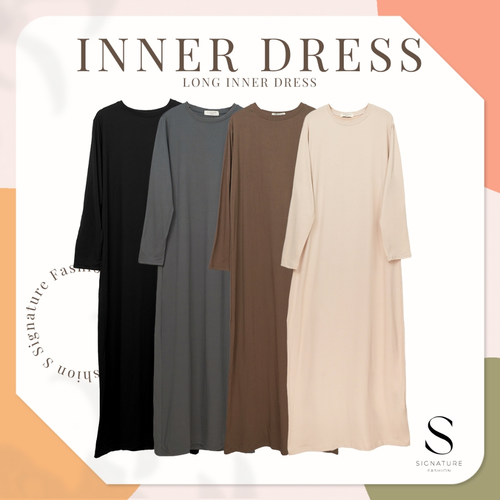 [CLEARANCE] Premium Long Inner Dress-Muslimah Long Sleeve Super Soft ...