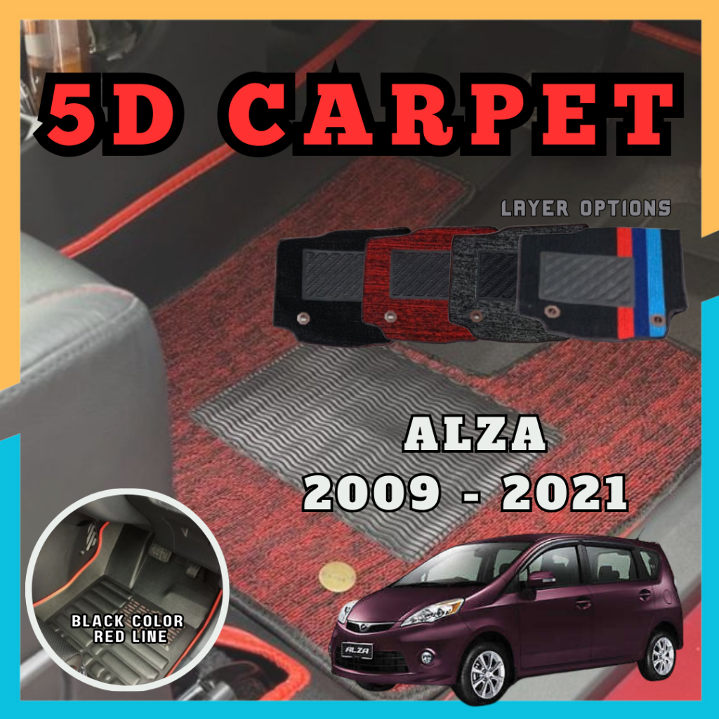 Perodua Alza 7 Seater ( 2009–2021 ) Auto/Manual Gear 5D Carpet Car Mat ...