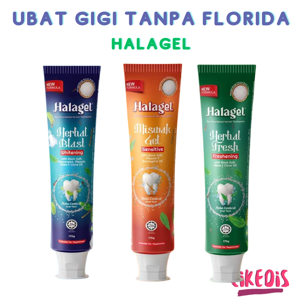 HALAGEL Toothpaste Non Fluoride Ubat Gigi Tanpa Florida 牙膏 Miswak ...