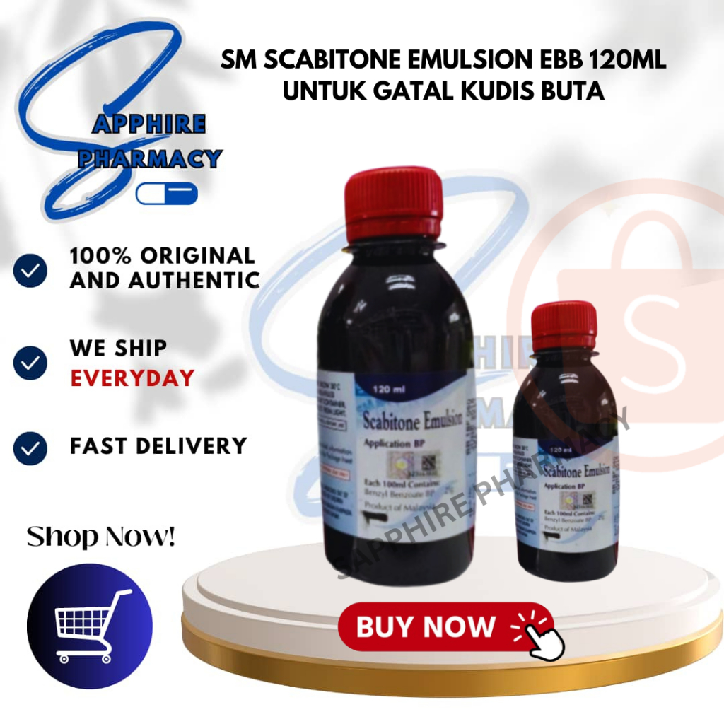 SCABITONE EMULSION 120ML UNTUK SCABIES & KUTU - UNTUK GATAL KUDIS BUTA ...