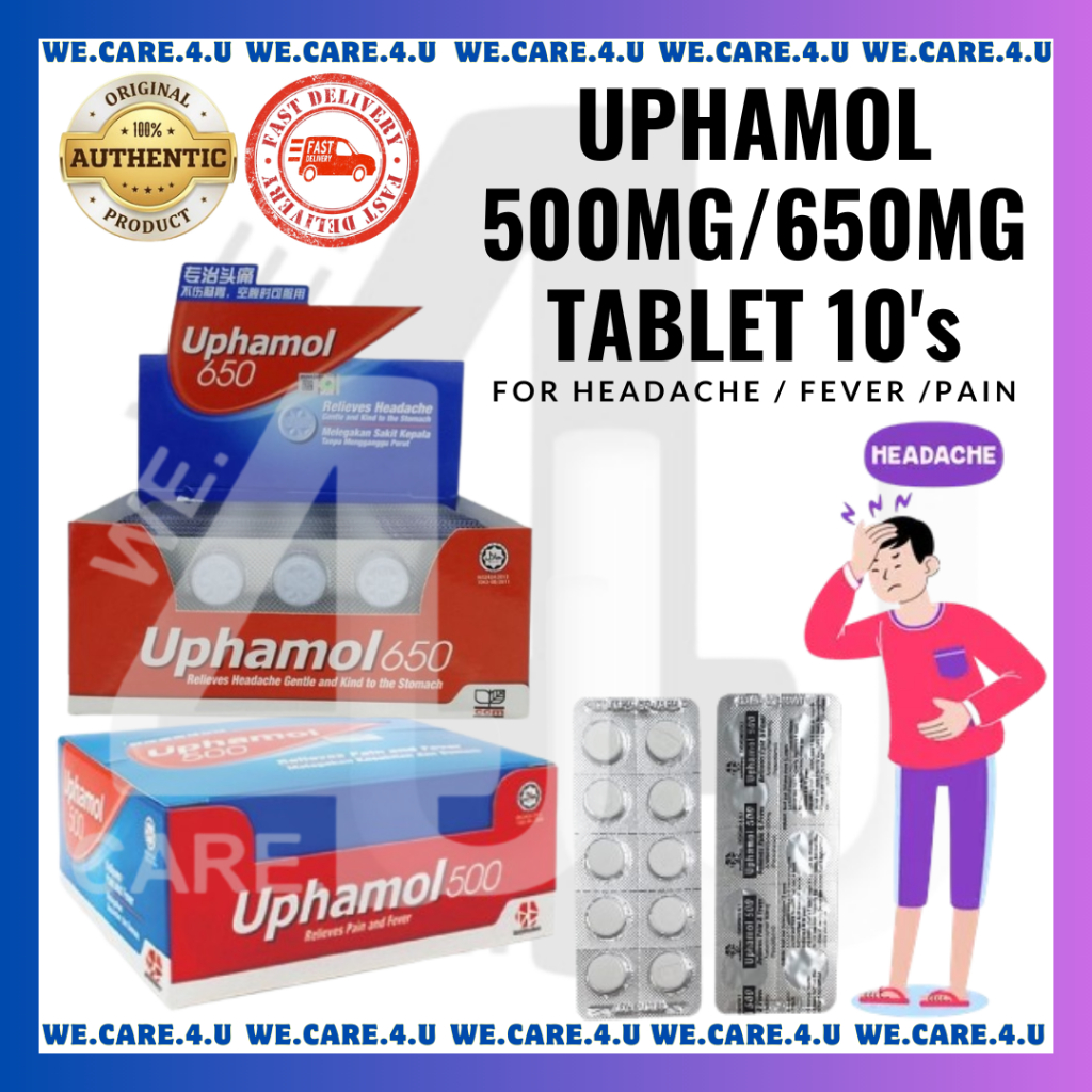 ~UPHAMOL 500MG/650MG TABLET 10'S [FOR HEADACHE / FEVER /PAIN] [TAHAN ...