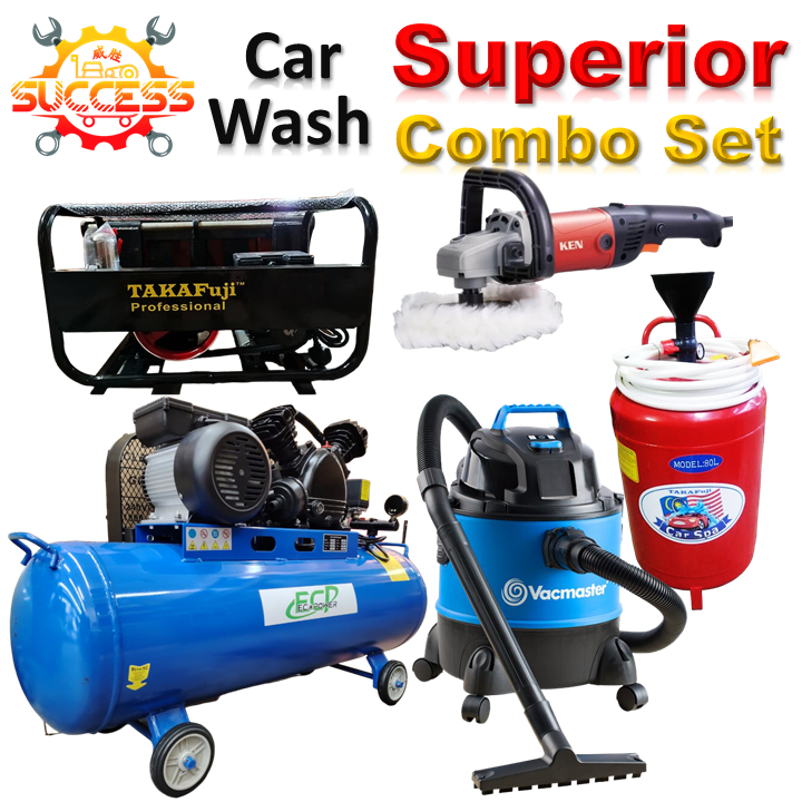 Car Wash Machine Package Superior Combo Heavy Duty, 100L Air Compressor ...