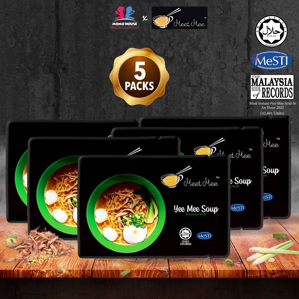 (5 packs) MEET MEE Halal Pan Mee Noodle Mi Segera Instant Noodle Mee ...