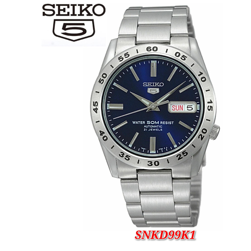 Seiko 5 SNKD99K1 Automatic Blue Dial See Through Case Back Hardlex ...