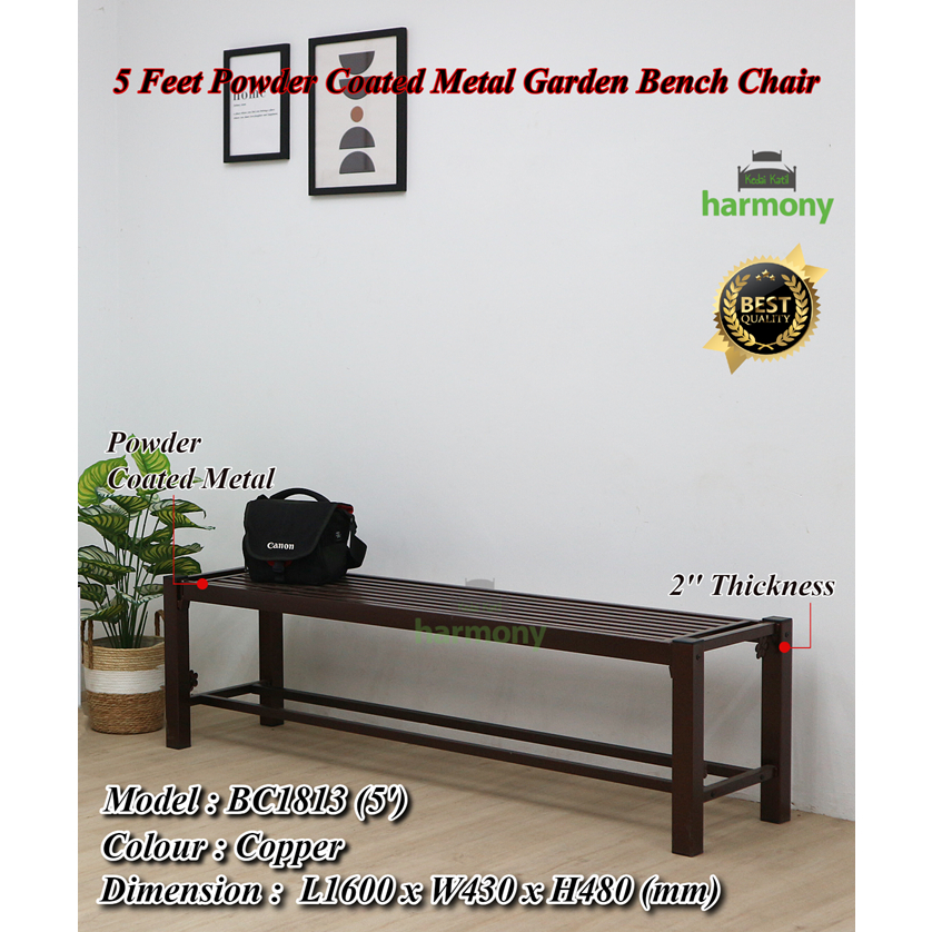 Harmony Powder Coated Metal Bench Chair / Metal Garden Bench Chair ...