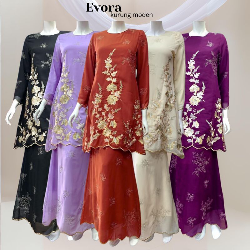 KURUNG RIAU EVORA 2024 | Kurung Moden | Kurung Moden Riau | Kurung Raya ...