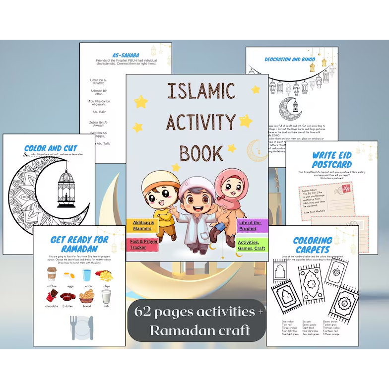 PDF] Islamic Activity Book Learning Kids Printable Montessori Toddler ...