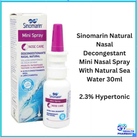 Sinomarin Natural Nasal Decongestant Mini Nasal Spray With Natural Sea ...