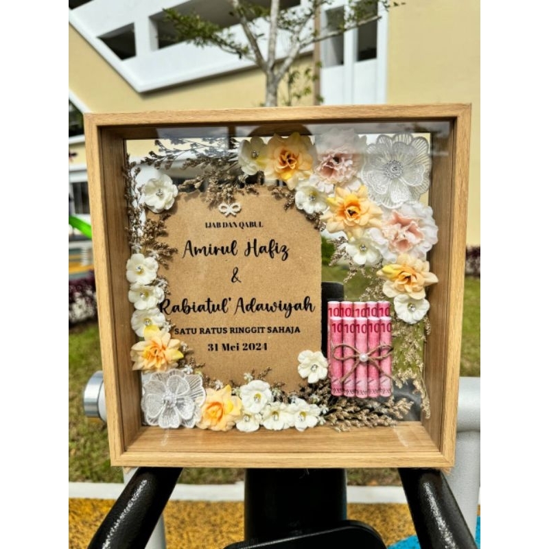 FRAME MAS KAHWIN SIAP GUBAH SQUARE FRAME DUIT HANTARAN FRAME MAS KAHWIN ...