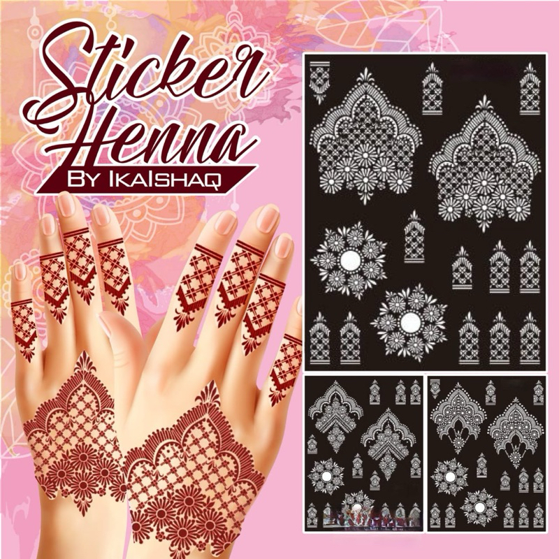 Inai Sticker Stencil Exclusive Henna Sticker Design Pengantin | Shopee ...