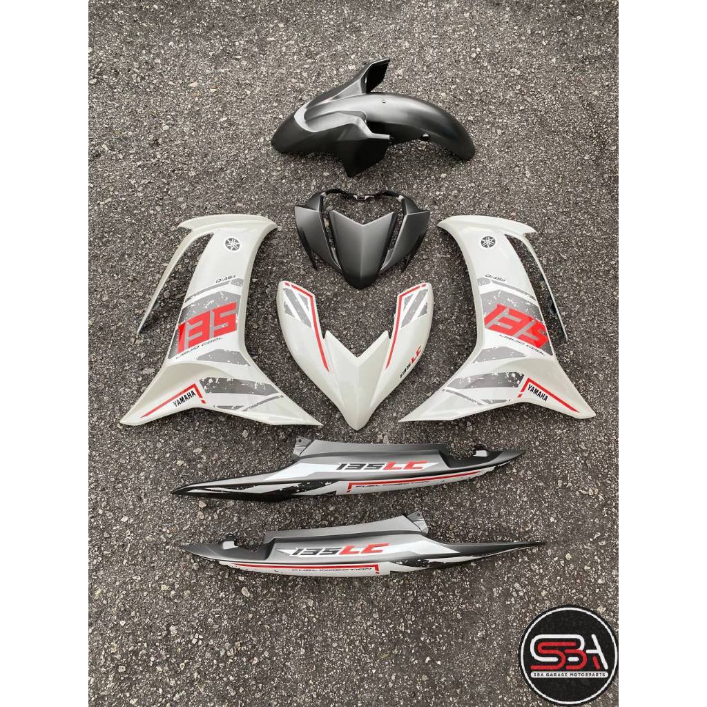 MOTORCYCLE COVERSET BODYSET LC135 LC V8 SILKY CRYSTAL WHITE GREY MATT ...