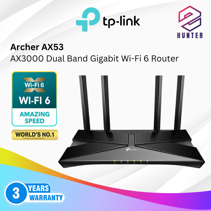 TP-Link Archer AX53 AX3000 Dual Band Gigabit Wi-Fi 6 Router High power Wireless WiFi Router ...