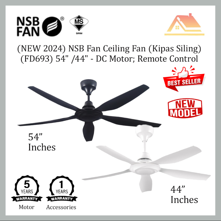 (NEW 2024) NSB Fan Ceiling Fan (Kipas Siling) (FD693) 54" /44" - DC ...