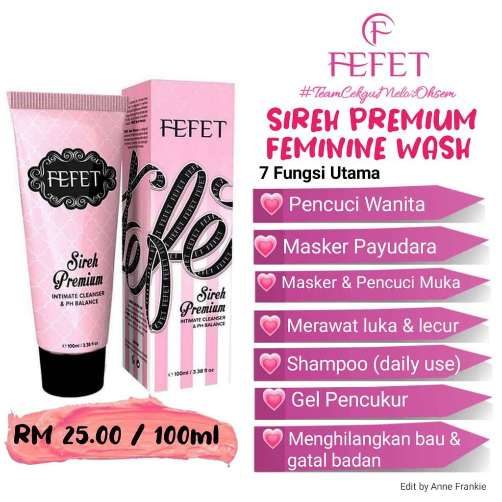 🍁FEFET SIREH PREMIUM 100ML🍁 PENCUCI WANITA | INTIMATE CLEANSER 💯 ...