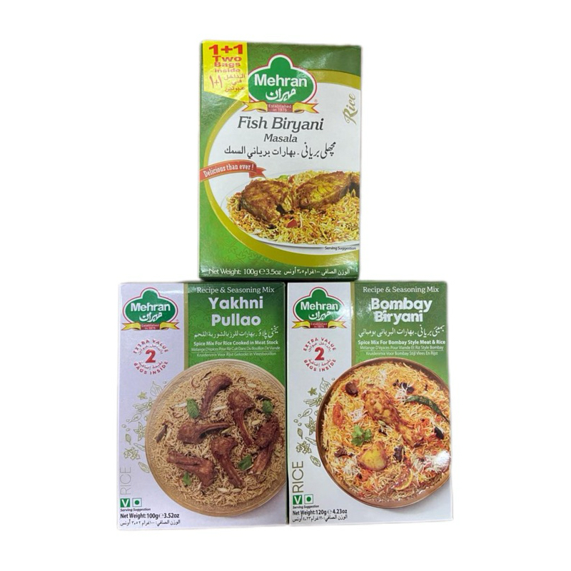 Fish Biryani,Yakhni Pullao,Bombay Biryani Offer 3x Mehran Double Pack ...