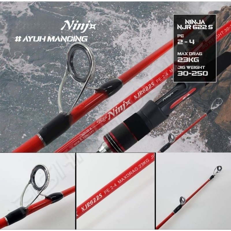PROGA NINJA JIGGING ROD (BLACK & RED MODEL 2024) jigging saltwater ...