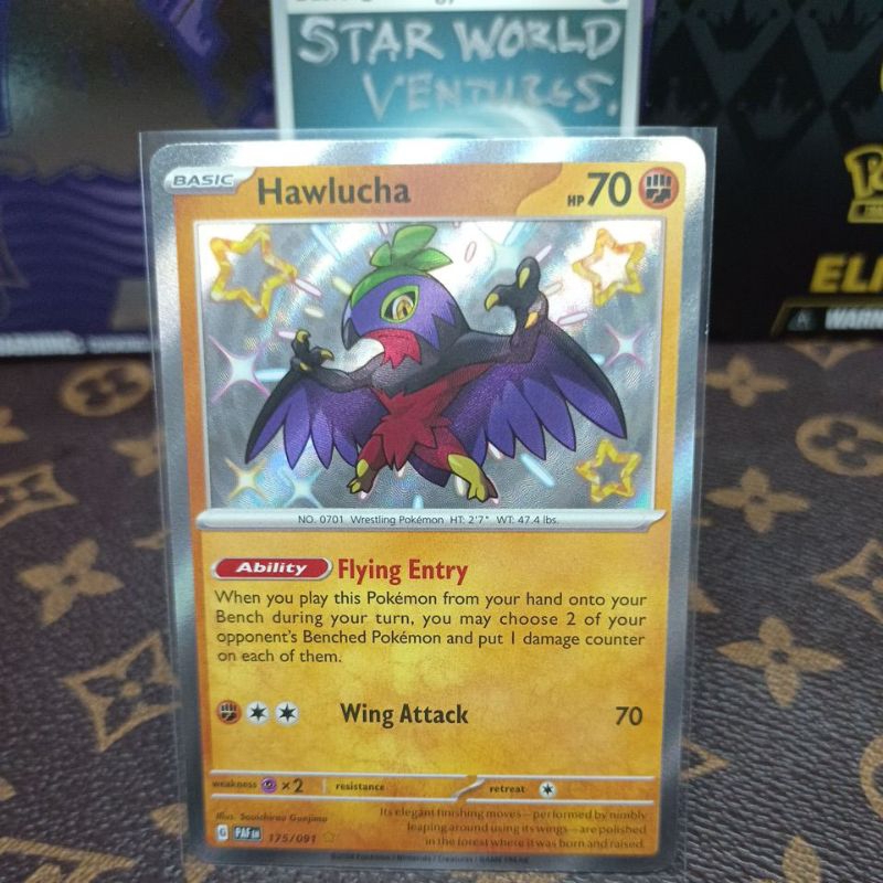 Hawlucha - 175/091 Shiny Rare (Paldean Fates) Pokemon TCG card 2024 ...