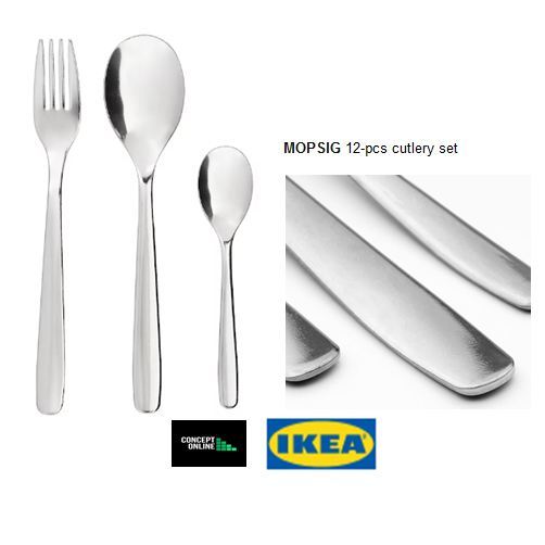 Swedish Design MOPSIG 12-piece cutlery set (Fork, spoon and teaspoon, 4 ...