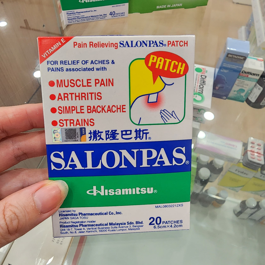 SALONPAS PAIN RELIEVING PATCH 10S / 20S / 40S / 5S (7 CM X 10CM BIGGER ...