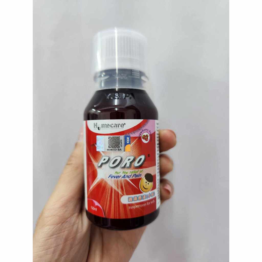 PORO SUSPENSION 100ML STRAWBERRY ( PARACETAMOL 250MG/5ML) | Shopee Malaysia