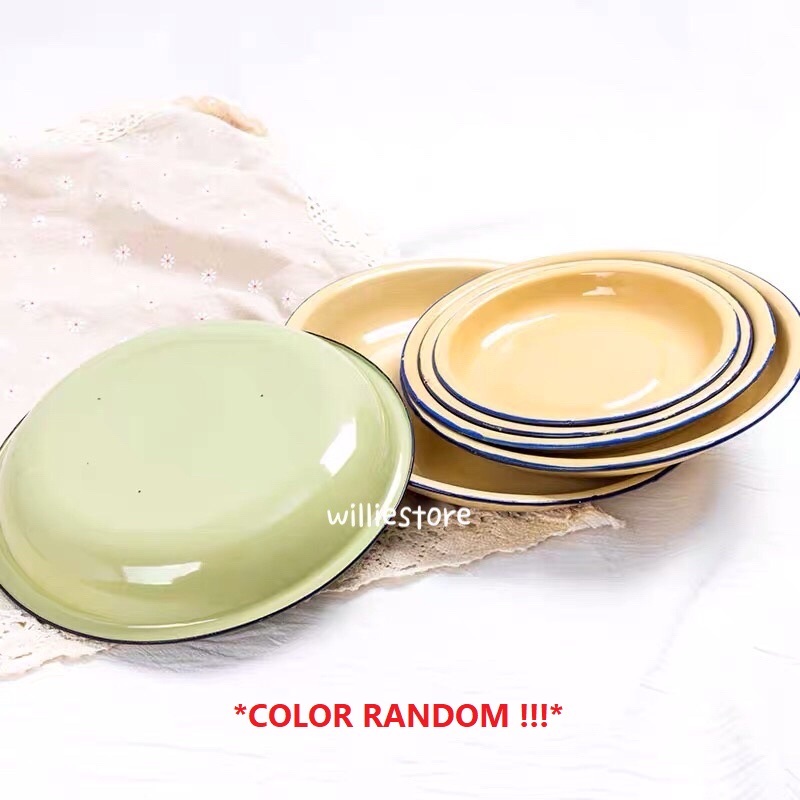Enamel Plate Traditional Nostalgic Vintage/Enamel Rice Plate/Pinggan ...