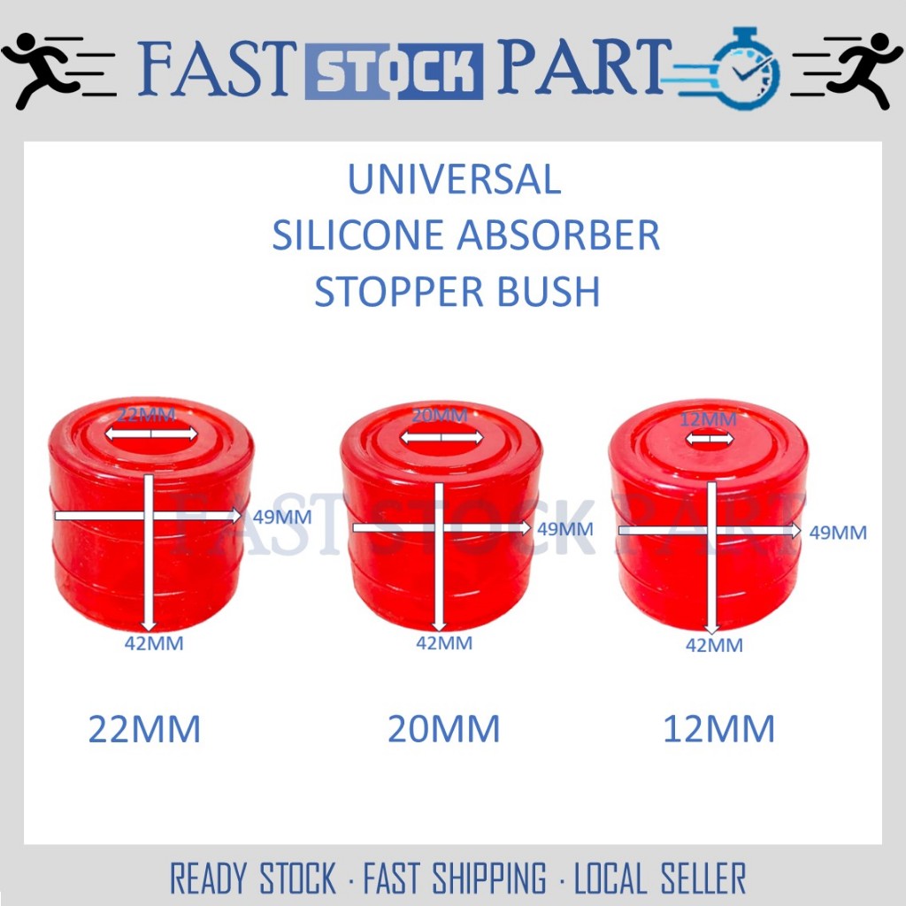 1PC UNIVERSAL SILICONE ABSORBER STOPPER BUSH RED 22MM 20MM 12MM ...