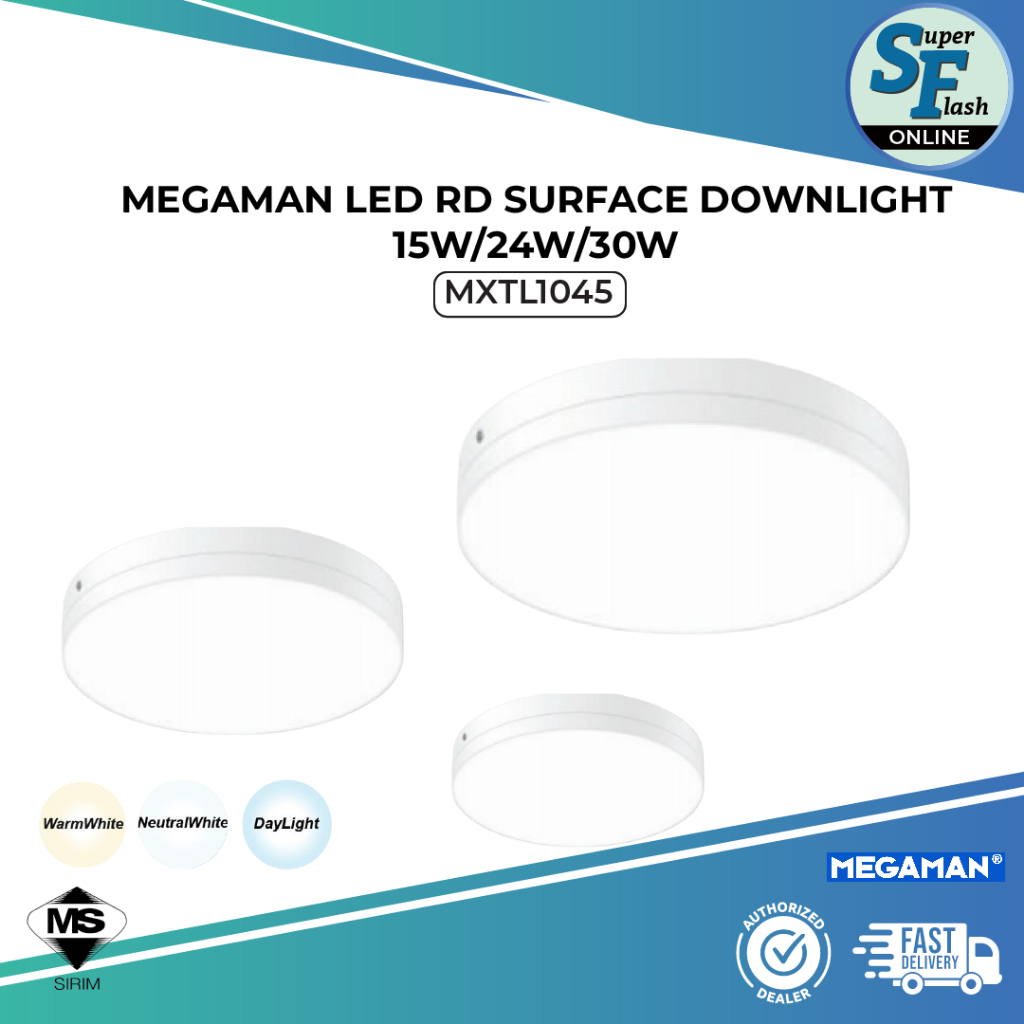 Megaman MXTL1045 LED Round Surface Downlight (15W/24W/30W) | Panel ...
