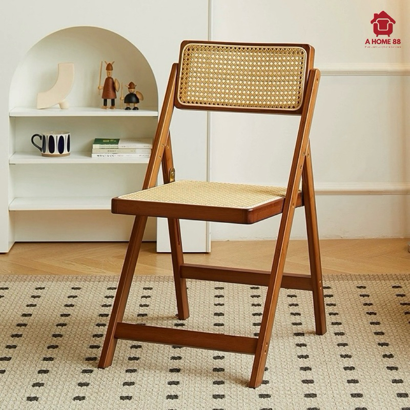 🇲🇾READY STOCK🔥Rattan chair,home folding chair solid wood stool,backrest ...