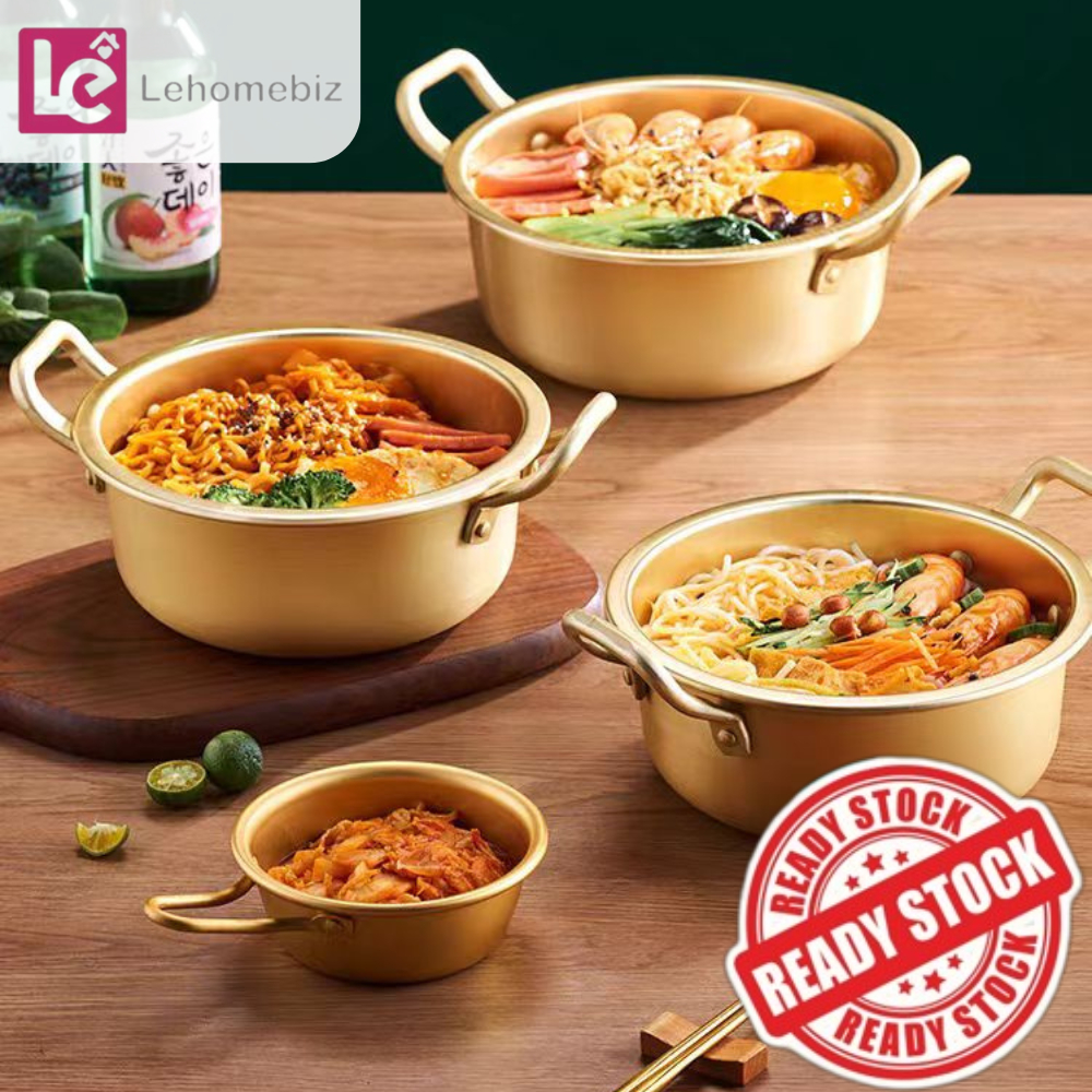 KOREAN STYLE Korea Ramen Pot Noodle Golden Yellow Aluminium Soup Steel ...