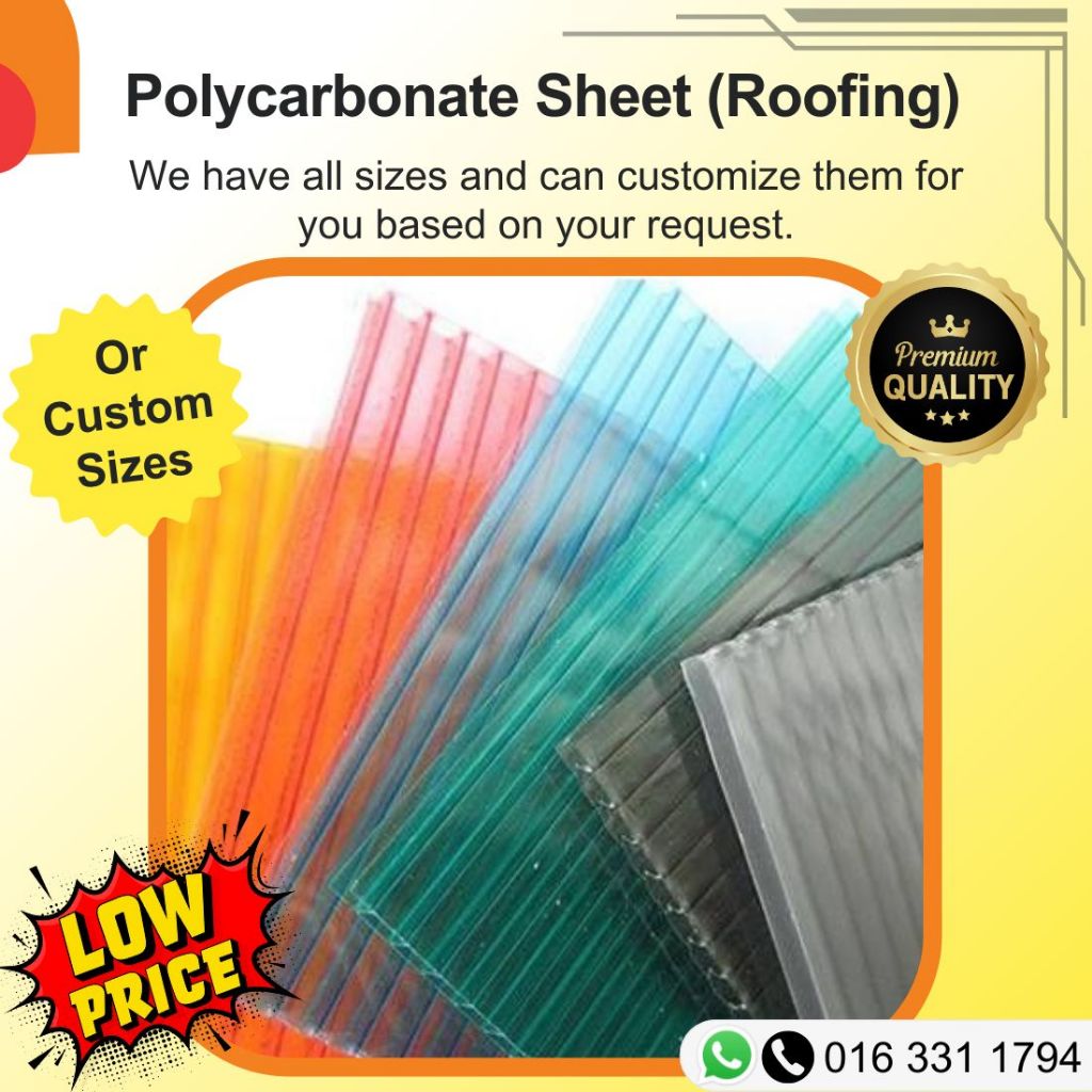 Polycarbonate Sheet (Roofing) [All Sizes ] Atap Awning Bumbung ...