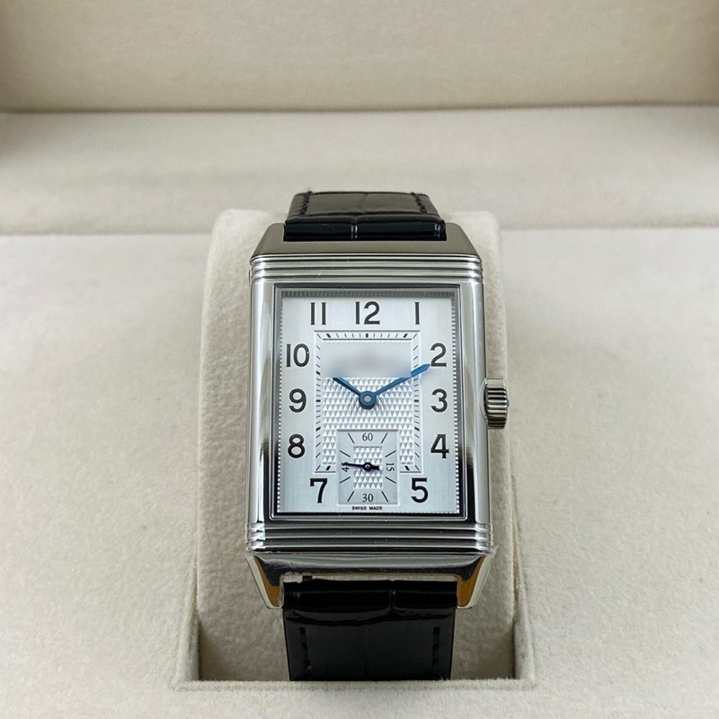 🔥SWISS TOP QUALITY🔥 JLC REVERSO TRIBUTE WHITE DIAL ON LEATHER STRAP ...