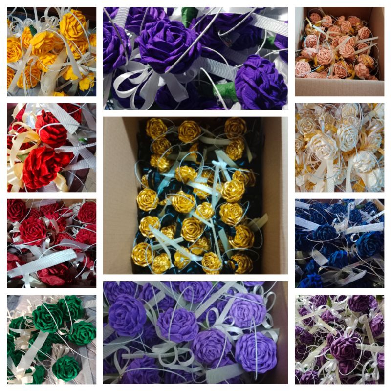 Pre order.Bunga telur crepe dawai gantung.Rm1 per PC..1 box 25pcs ...