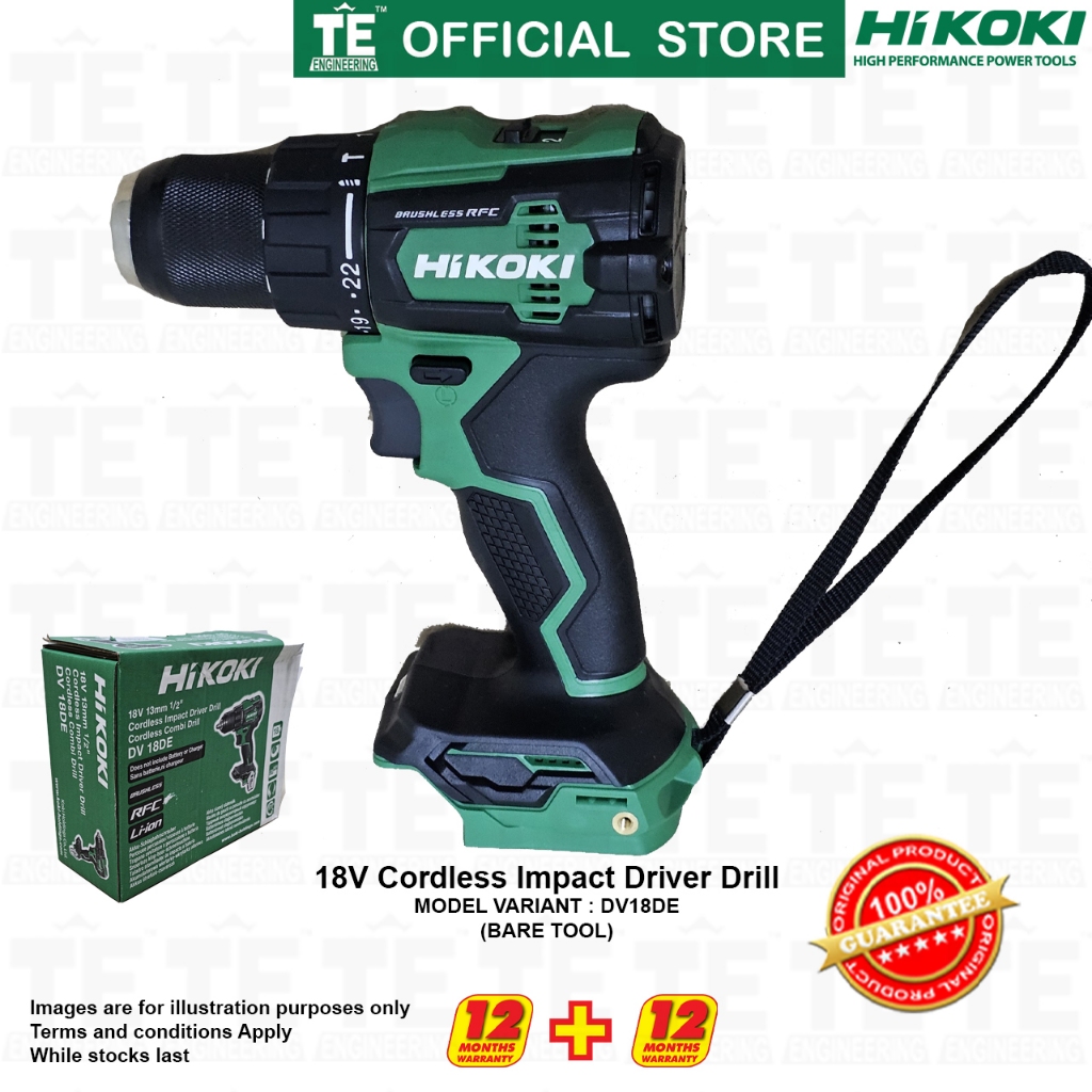 HIKOKI 18V CORDLESS IMPACT DRIVER DRILL (DV18DE) (Bare Tool Only) | Shopee Malaysia