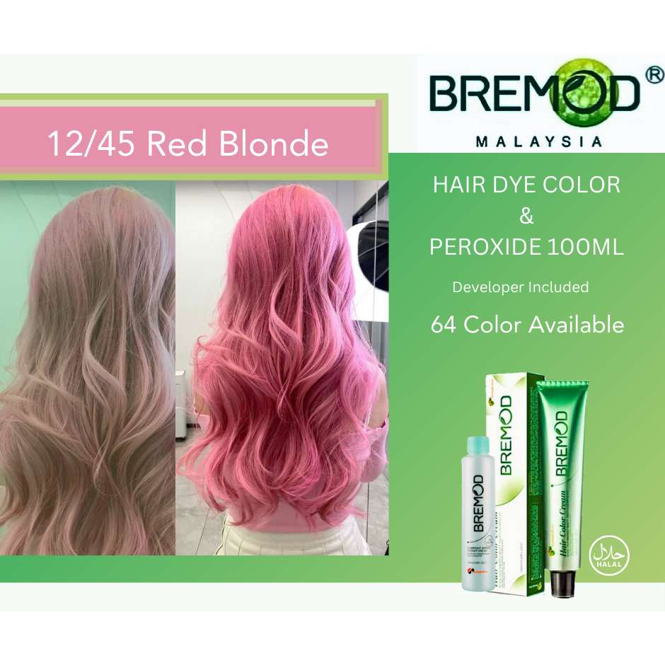 Bremod Hair Color 12/45 Red Blonde | Shopee Malaysia