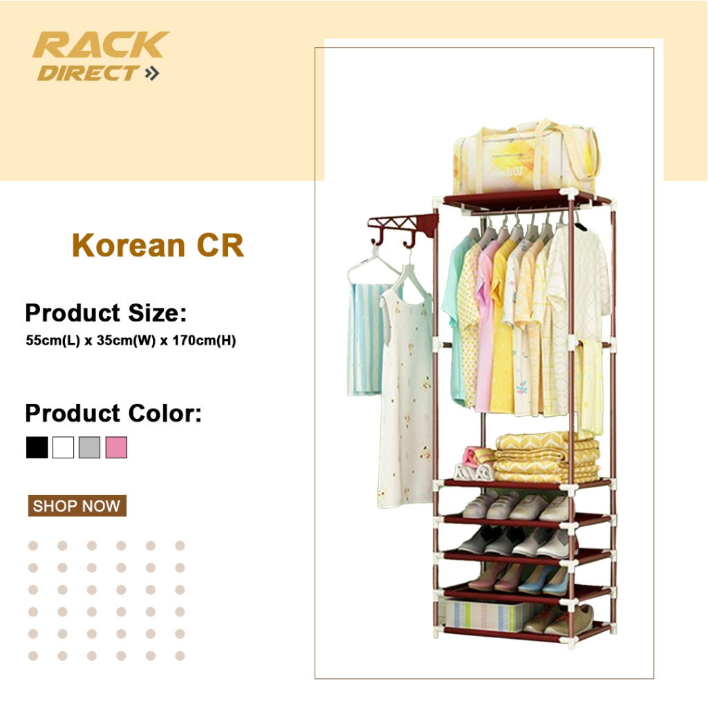𝐑𝐚𝐜𝐤 𝐃𝐢𝐫𝐞𝐜𝐭 Korean Multipurpose Cloth Organizer Rack Wardrobe Cloth ...
