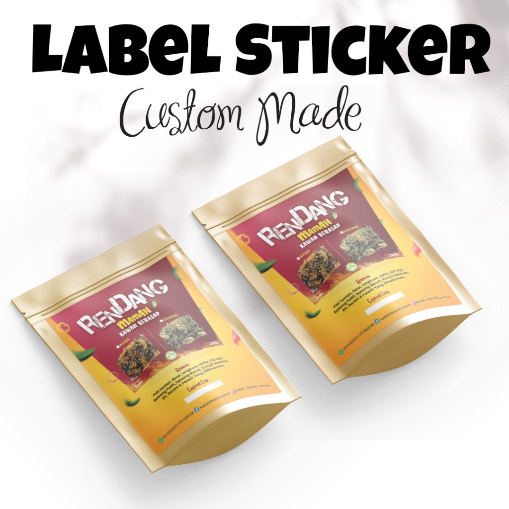Sticker Custom Made Sticker Label Printing (MIRRORKOTE) small size ...
