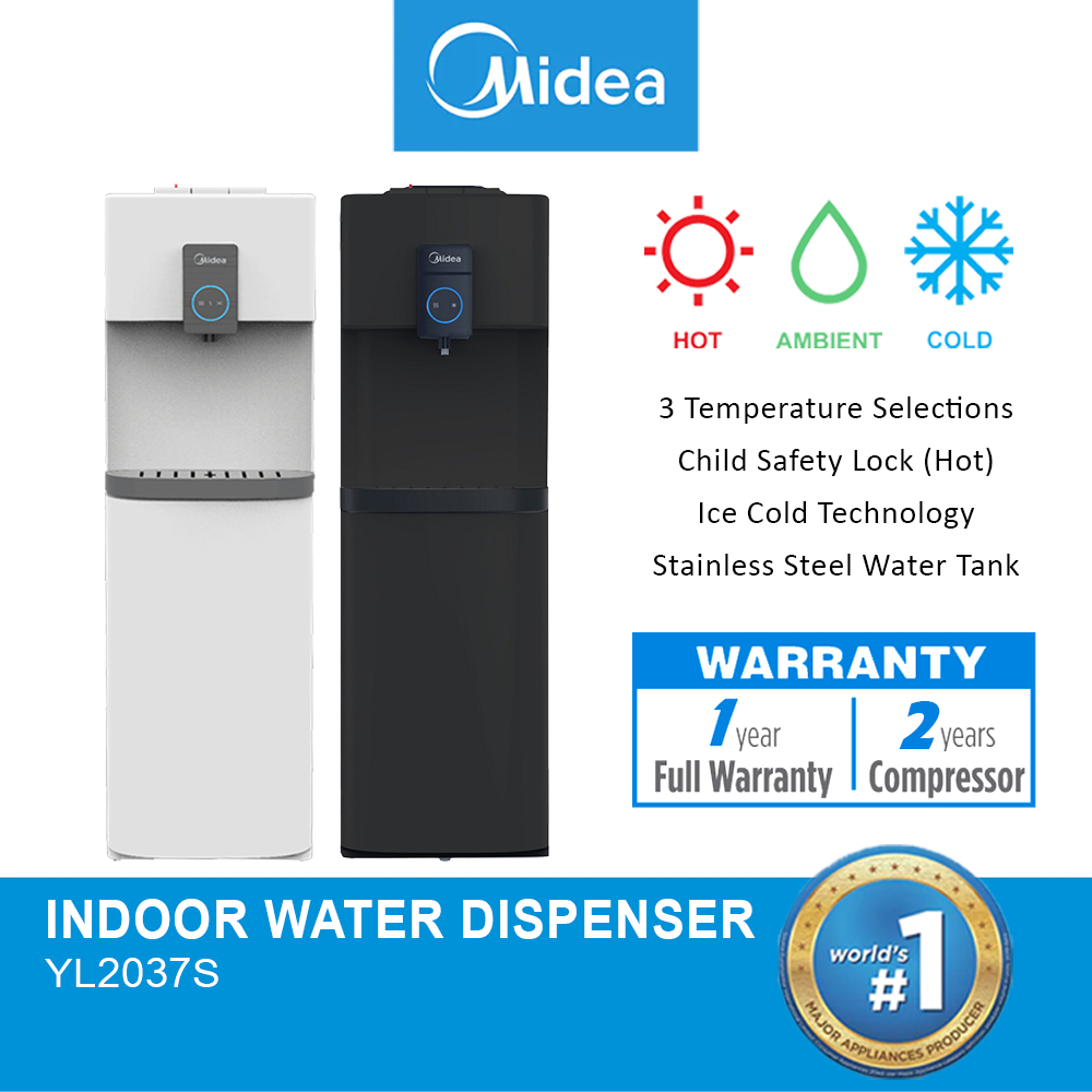 MIDEA WATER DISPENSER FLOOR STANDING - BLACK / WHITE - YL2037S (1 + 2 ...