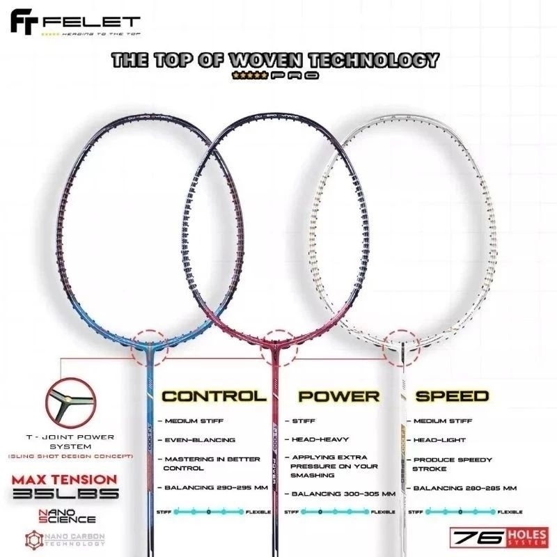 FELET TJ1000 POWER/CONTROL/SPEED (free string installation) | Shopee ...