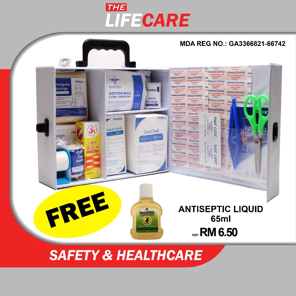 Classic First Aid Kit Box Set For All Purpose School/Home/Office ...